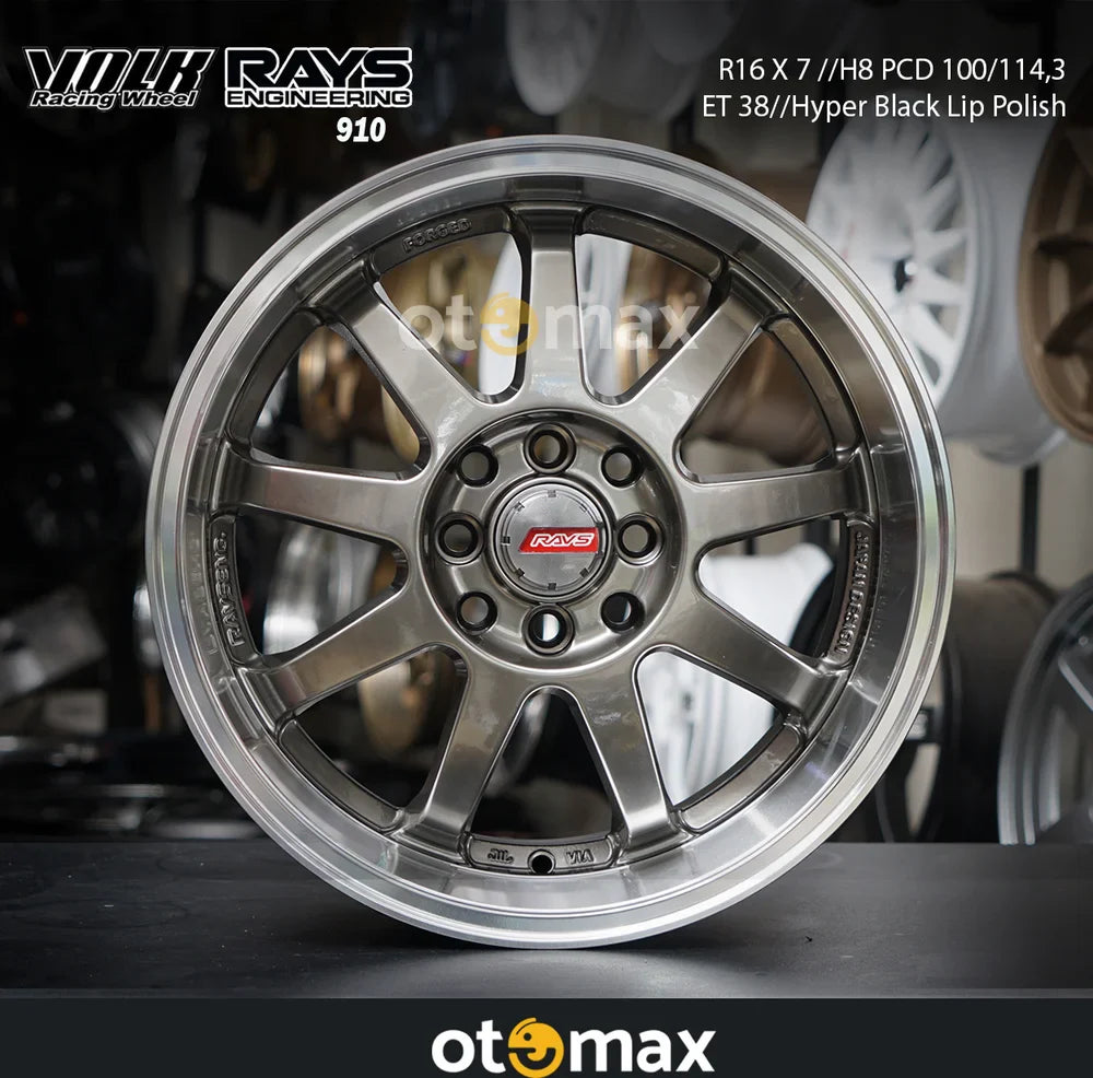 Velg Mobil Rays 910 - Ring 16 Hyper Black Lip Polish untuk Performa ...