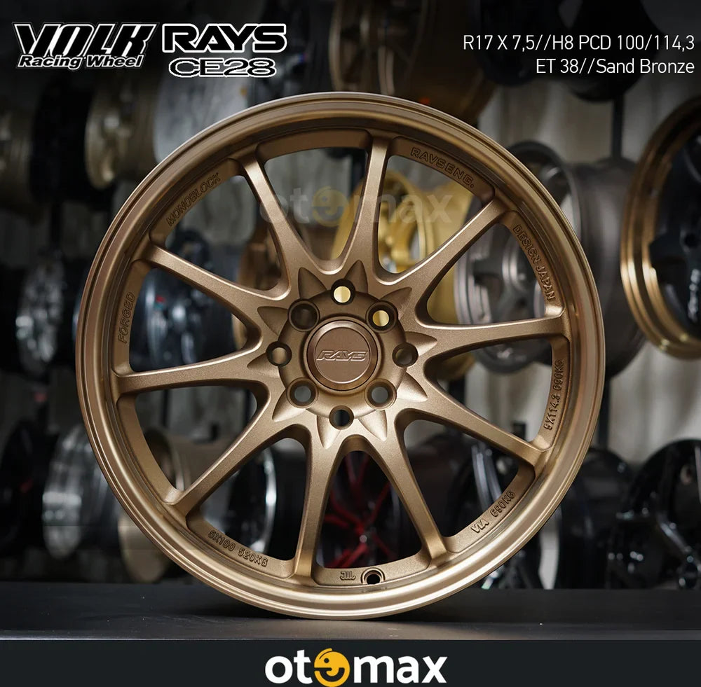 Velg Mobil Berkualitas Tinggi Rays CE28 JK0819 Ring 17 Bronze | Rays ...