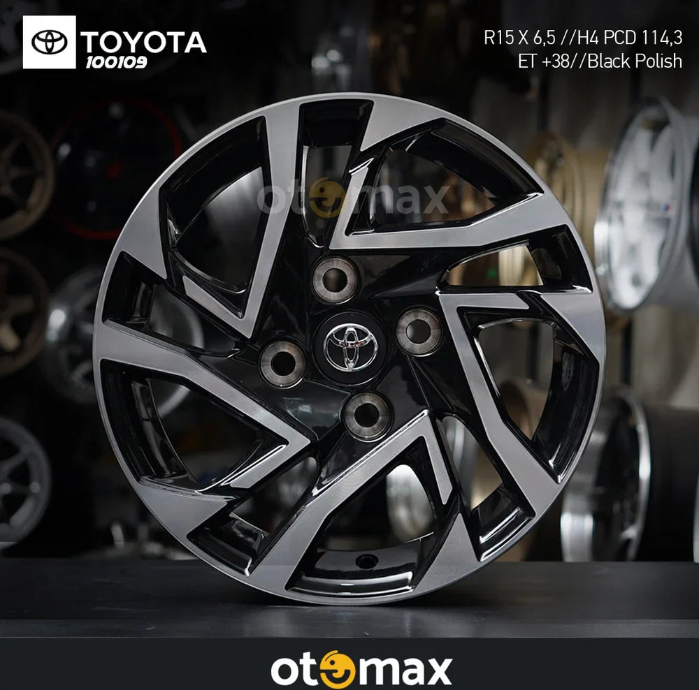 Velg Mobil Toyota VelOz 100109 Ring 15 Black Polish | Otomax Store ...