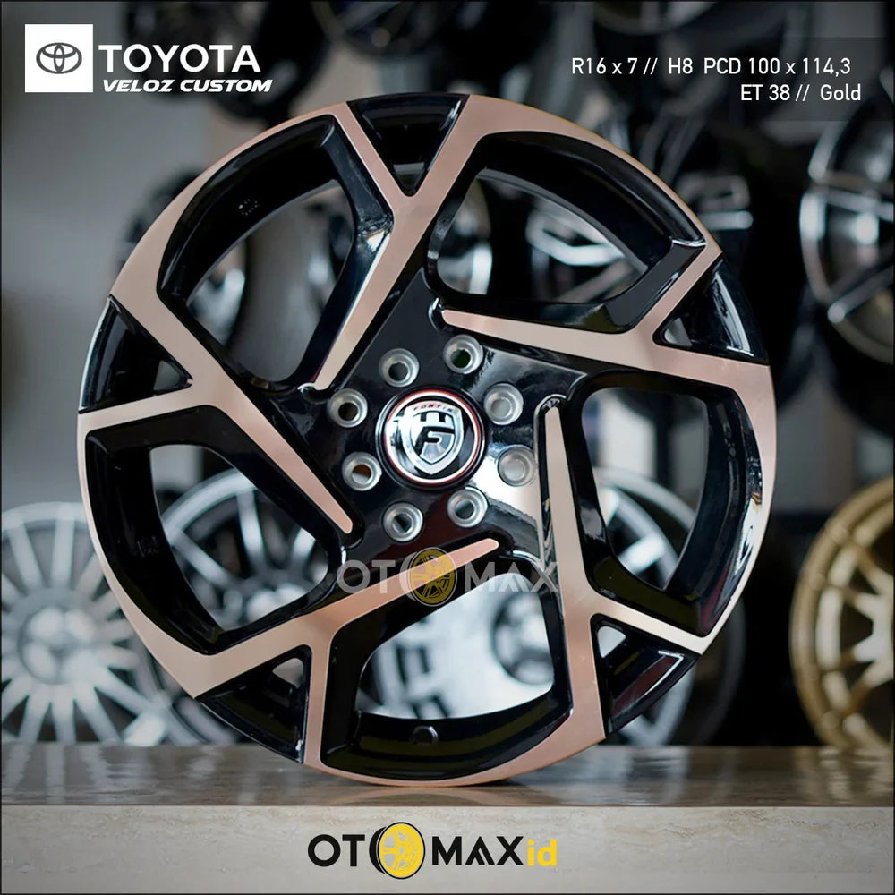 Toyota VelOz Velg Custom H8 Ring 16 Gold - Tingkatkan Estetika Mobil ...