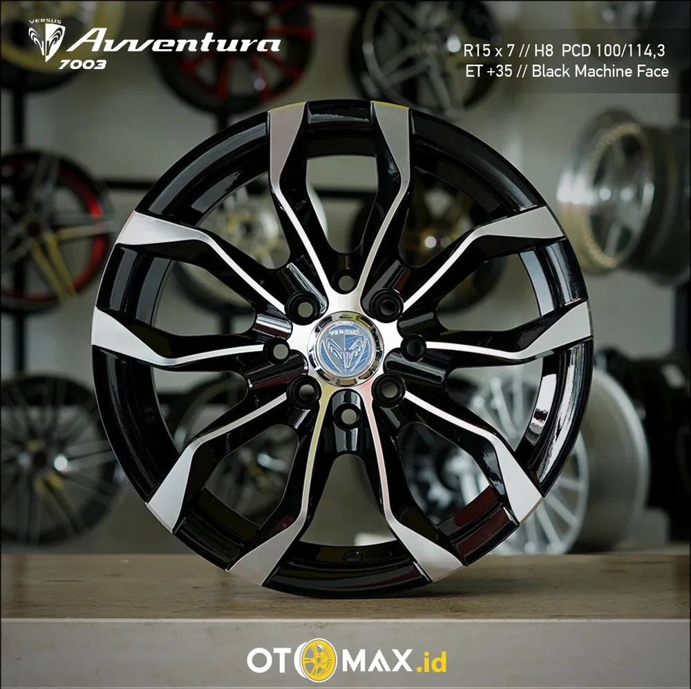 Velg Mobil Ring 15 Versus Avventura 7003 Black MF - Modern dan Kuat ...