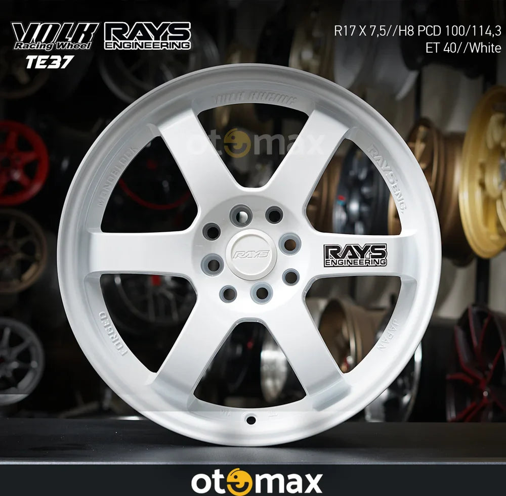 Velg Mobil Volk Rays TE37 CT1081 Ring 17 H8 White – Otomax Store : Jual ...