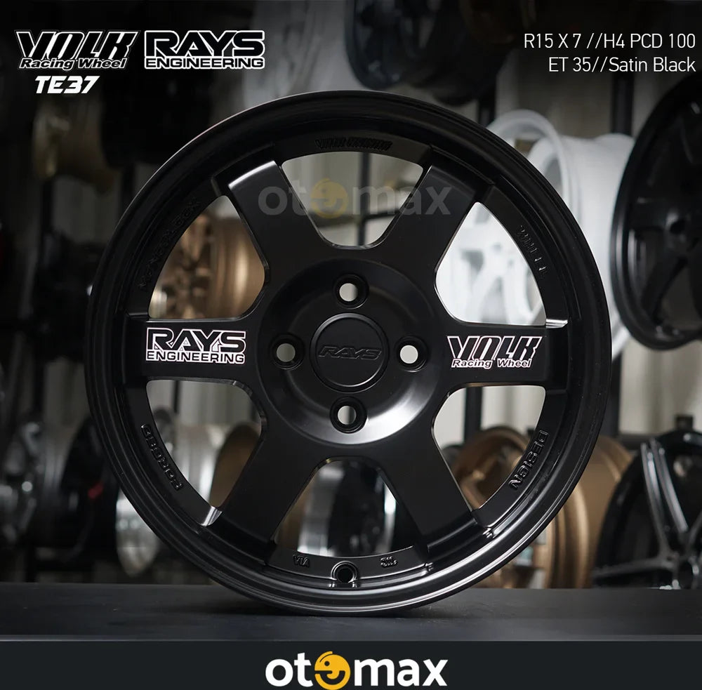 Velg Mobil Volk Rays TE37 Ring 15 Satin Black – Otomax Store : Jual Velg Mobil & Ban Mobil ...