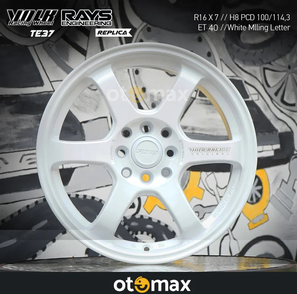 Velg Mobil Volk Rays TE37 Saga Ring 16 H8 White | Otomax Store – Otomax ...