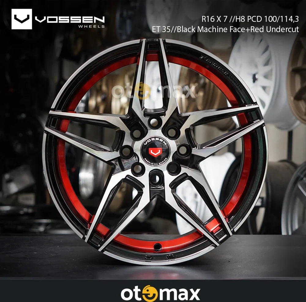 Velg Mobil Vossen 5530 Ring 16 Black Machine Face Red Undercut | Otomax ...